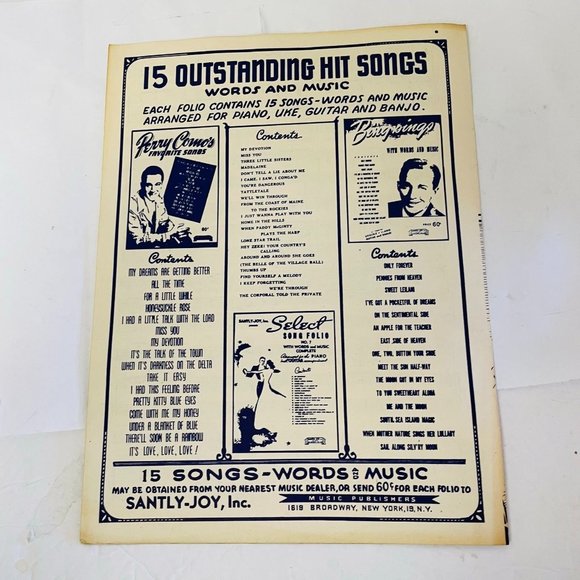 Other | Vintage Sidney Lippman Sylvia Dee Sheet Music Piano Chickery ...